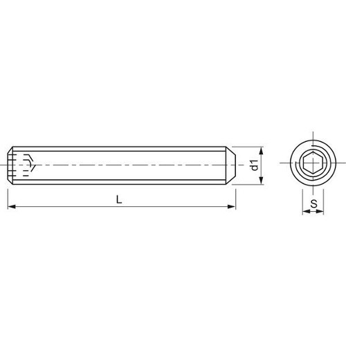 Gewindestift, verzinkt, DIN913-45H, M8x30mm